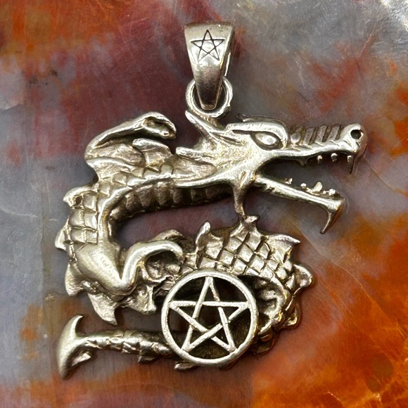 Jewelry | Sterling Silver Pentagram Dragon Pendant | Poshmark